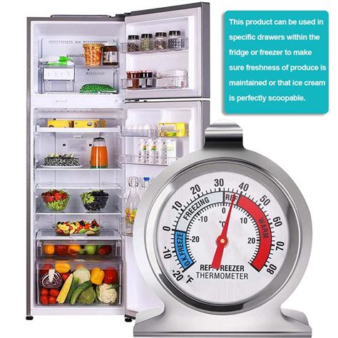 1 Pack Fridge Thermometer Large Dial With Red Indicator Suitable For Freezers Coolers