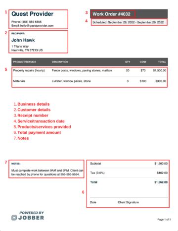 Free Work Order Template Edit Download Jobber