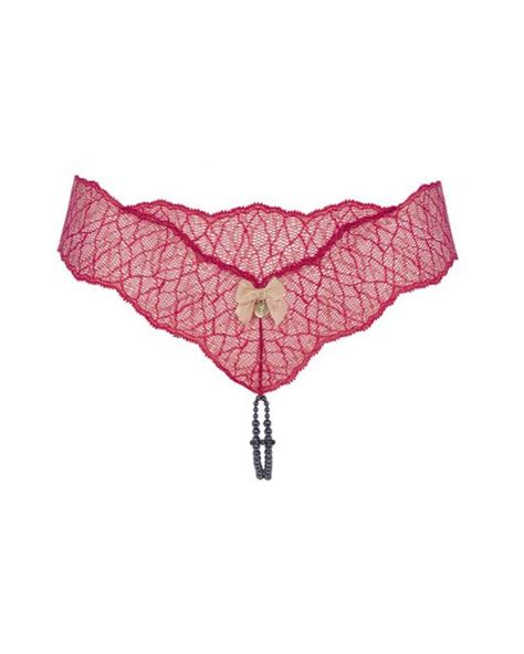 Bracli Lace Sydney Dark Double Pearl Panty In Red Lyst