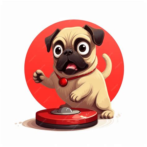 Premium Ai Image Pug Power An Animated Adventure Of Pushing Buttons