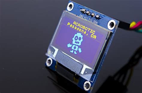 Acrobotic 096 Inches Yellow Blue I2c 128x64 Oled Lcd Display Module
