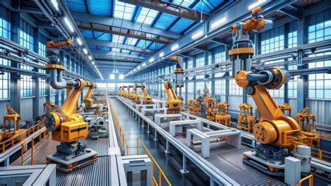 Advanced Robotic Arm Technology In Modern Industrial Automation Facility Stock Image Image Of