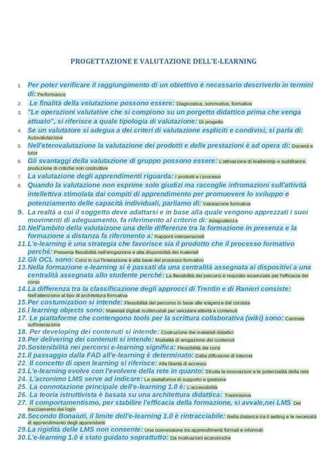 Progettazione E Valutazione Delle Learning Prove Desame Di
