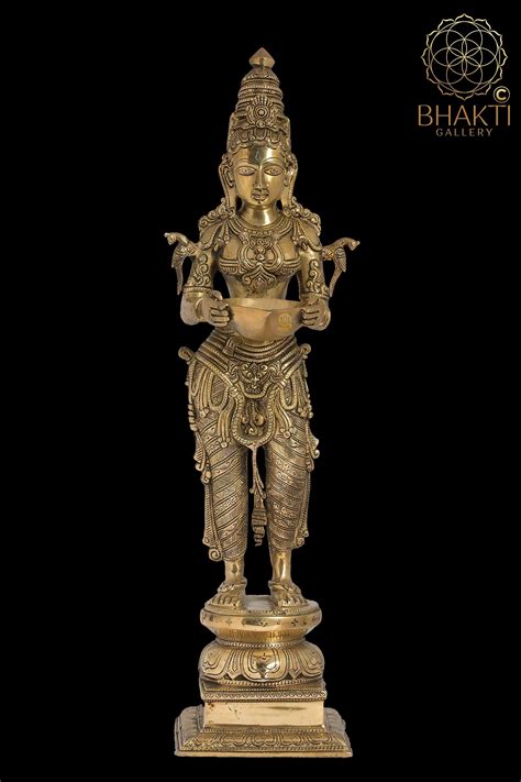 Brass Deep Lakshmi Statue Large 24 5 Inch Big Diwali Oil Lamp Deep