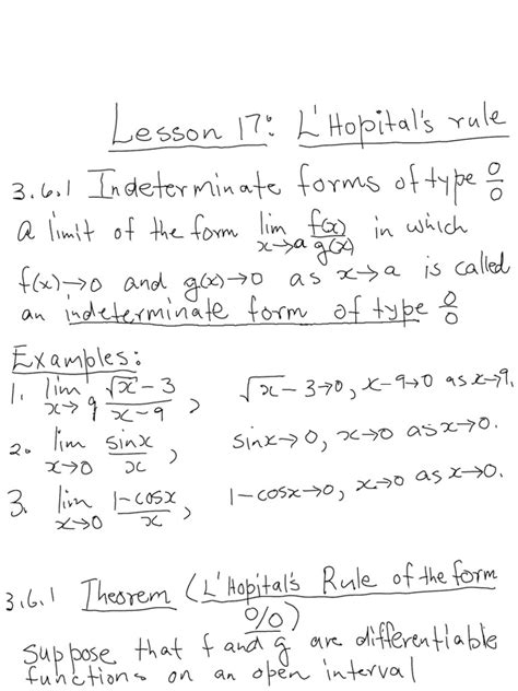 Lesson17 Lhopitals Rule Pdf