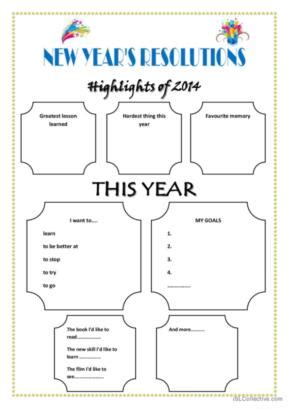 Resolutions English ESL Worksheets Pdf Doc