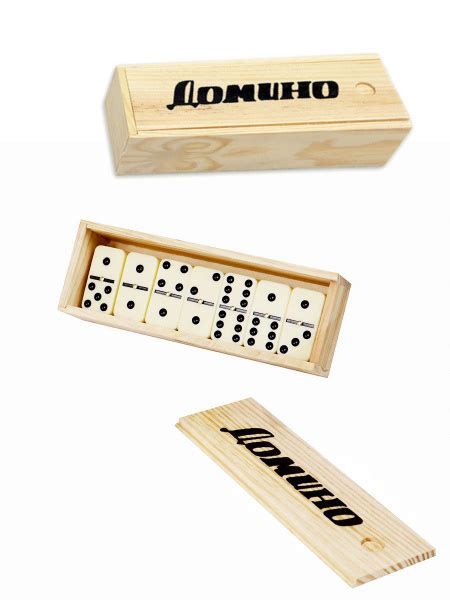Домино пластиковое в деревянной коробке. Настольная игра. Домино для ...