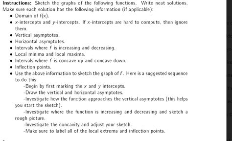 Solved Instructions Sketch The Graphs Of The Following Chegg Com