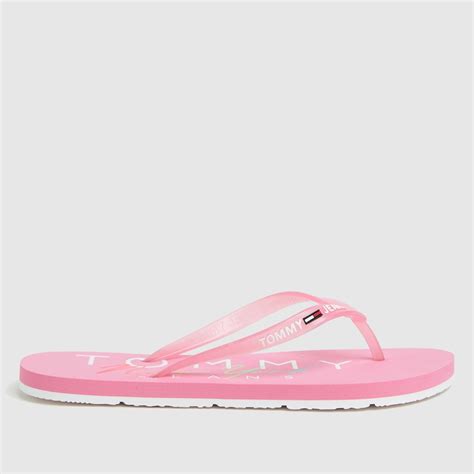 Tommy Hilfiger Pink Rubber Thong Beach Sandals Shoefreak