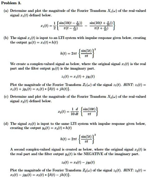 solved problem 3 a determine and plot the magnitude of the fourier transform x of the real