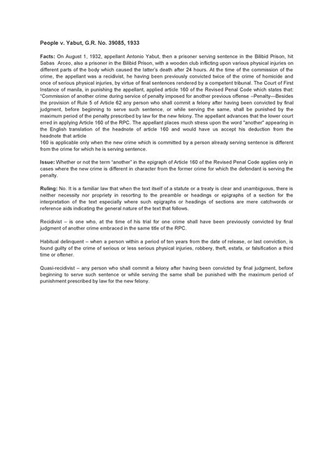People V Yabut Case Digest People V Yabut G No 39085 1933