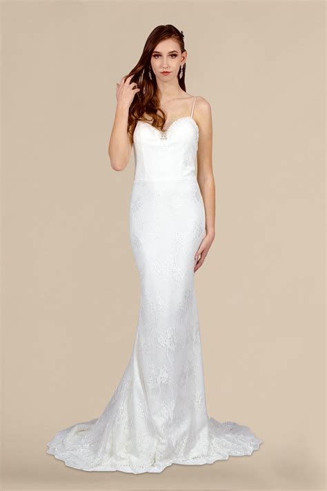 Madisyn Lace Low Back Mermaid Beach Wedding Dress Envious Bridal