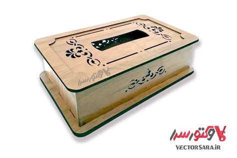 طرح جعبه دستمال کاغذی لیزری کشویی فایل آماده برش Dxf ️