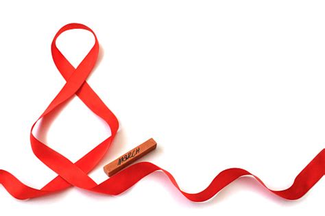 그림 8 및 비문 3 월 흰색 배경으로 나무 막대의 모양에 고립 된 밝은 빨간색 새틴 리본 0명에 대한 스톡 사진 및 기타 이미지 Istock