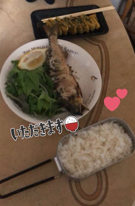 ゆうまこけん♡🥐🍜🍉 On Twitter 炊き上がった💕 これから夕飯！ 鮎の塩焼きと卵焼きと一緒に😋