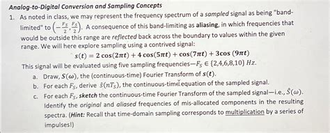 Solved Analog To Digital Conversion And Sampling ConceptsAs Chegg