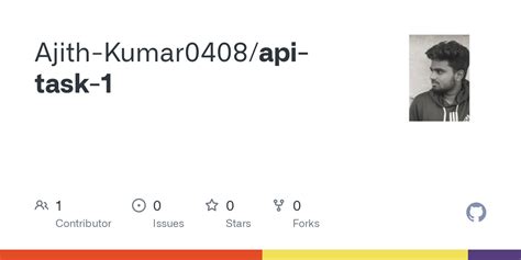 Github Ajith Kumar Api Task