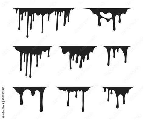Vecteur Stock Hand Drawn Set Of Ink Drip Paint Splatters Background