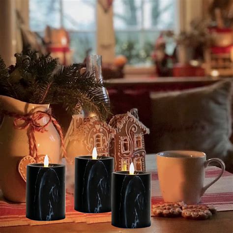 295472 Inch Christmas Flameless Candles Wax Realistic Flickering