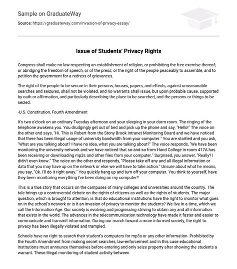 ⇉issue Of Students Privacy Rights Argumentative Essay Essay Example