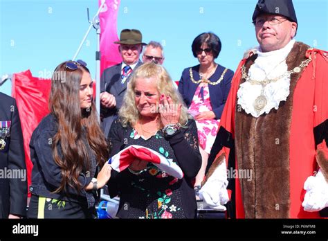 Mrs Marilyn Linton Widow Of The Late Clive Linton Is Presented With