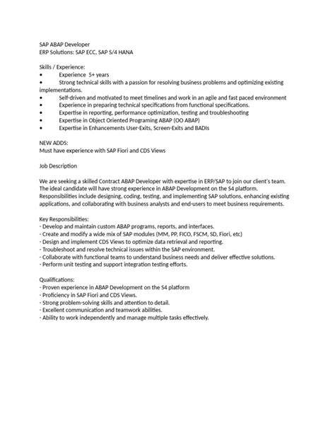 Sap Abap Developer Pdf