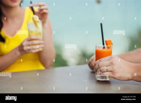 Pineapple Cocktail And Watermelon Cocktail Easy Summer Cocktails Stock