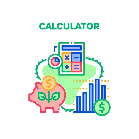 Calculator Tool Vector Concept Color Illustration Stock Vector