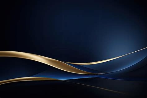 Premium Photo Banner Web Template Abstract Blue And Golden Curved