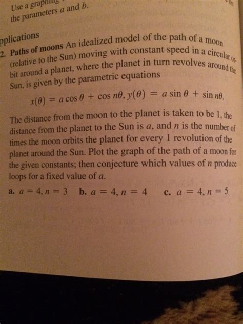 Solved Paths Of Moons An Idealized Model Of The Path Of A