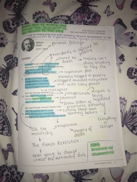 London By William Blake English Literature Notes Gcse English