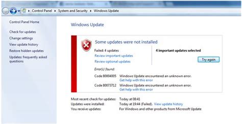 Getting Windows Error Code 80004005 Failed To Upgrade