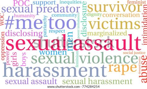 Sexual Assault Word Cloud On White Stock Vector Royalty Free