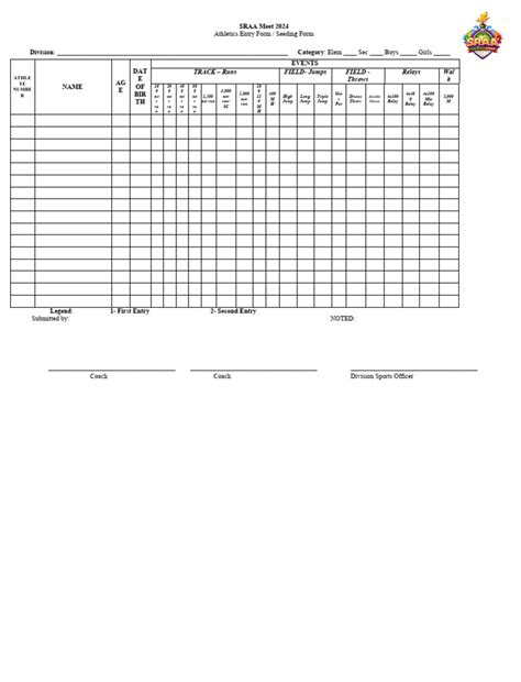 Sraa Meet 2024 Seeding Form Pdf Track And Field Sport Of Athletics