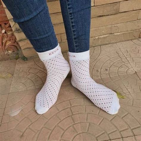White Printed Keva Kv44 Women Cotton Socks Size Free At ₹ 60pair In