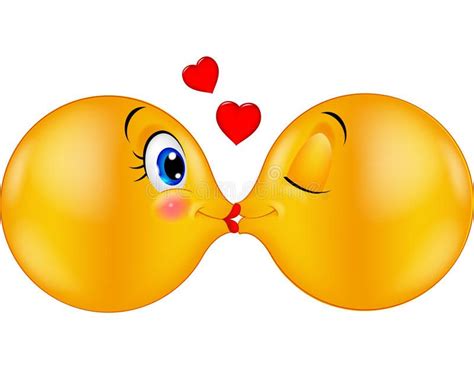 Download Cartoon Kissing Emoticon Stock Vector Image Of Illustration