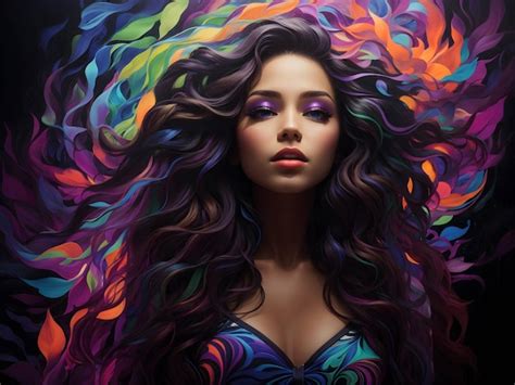 premium ai image an artistic interpretation of a woman in a vibrant