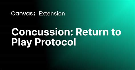 Concussion Return To Play Protocol Canvas Medical