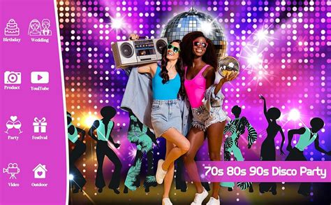 Sensfun Disco Party Backdrop Vintage 70s 80s 90s Disco