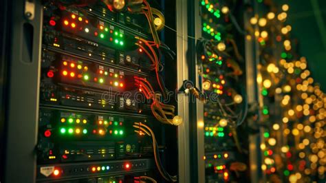 Dynamic Server Rack A Network Of Activity And Connectivity Stock Image Image Of Backdrop