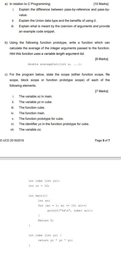 Solved A In Relation To C Programming 10 Marks I