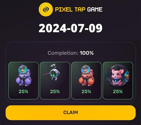 Pixel Tap By PixelVerse Daily Combo Today Cards