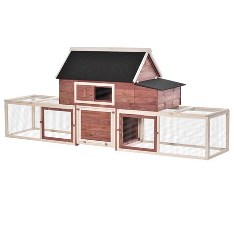 Pawhut Ground Chicken Coop Κλουβί για ωοτόκες όρνιθες με κινητό