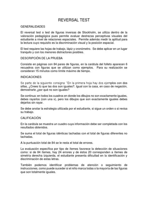 Reversal Test Pdf