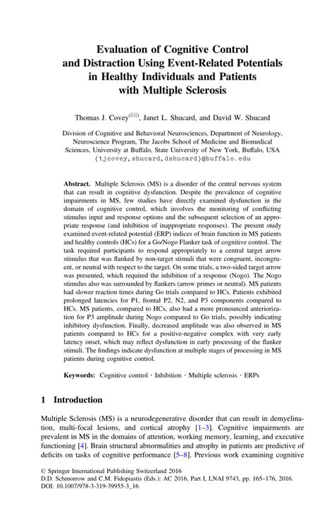 Pdf Evaluation Of Cognitive Control And Distraction Using Event