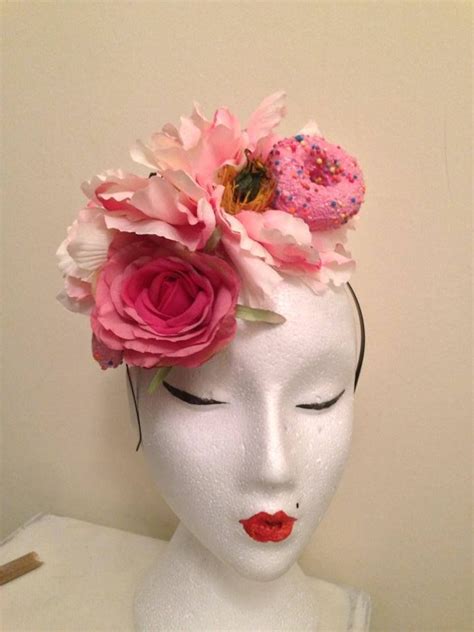 Cute Pink Flower Headband With Donuts