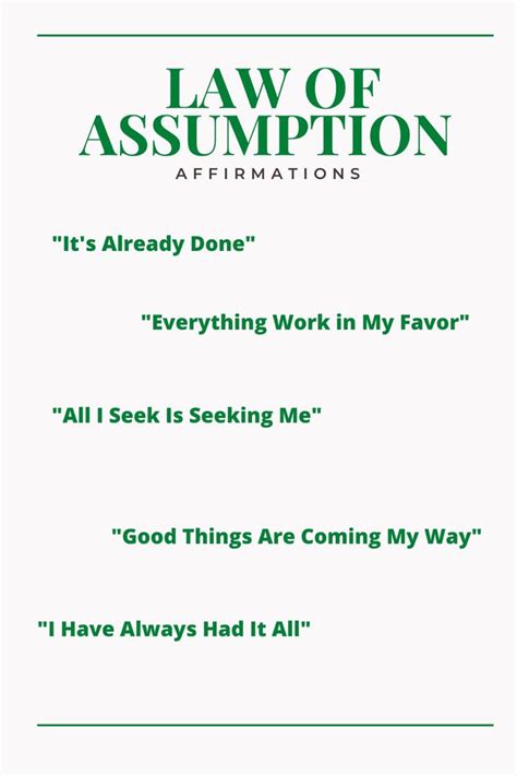 Law Of Assumption Affirmations In 2024