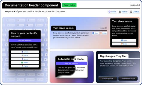 Documentation Header Component Figma