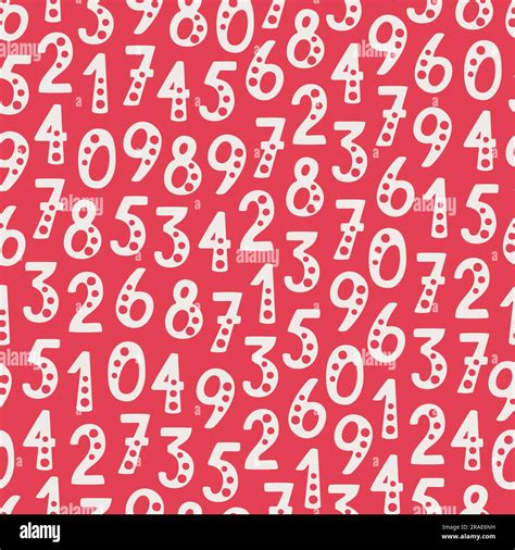 Vector Seamless Pattern With Numbers In Random Order Objects Isolated