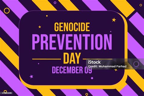 Genocide Prevention Day Background Design In Purple And Yellow